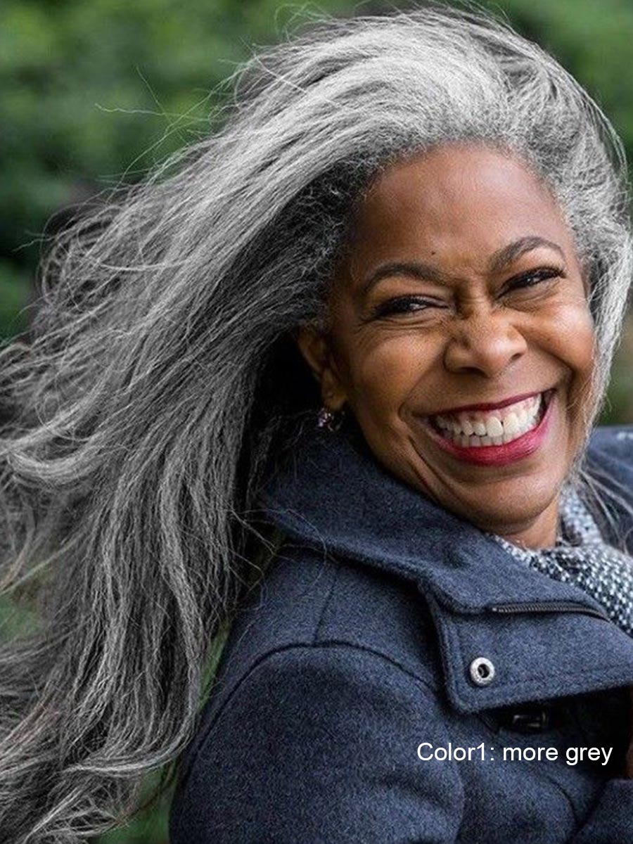 Delta Salt And Pepper Gray Long Hair Beginner Friendly Glueless Lace W ...